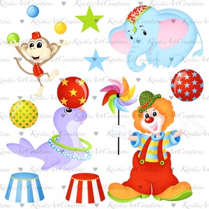 Circus Clipart, Circus Digital Clipart, Birthday Clipart, Circus Party ...