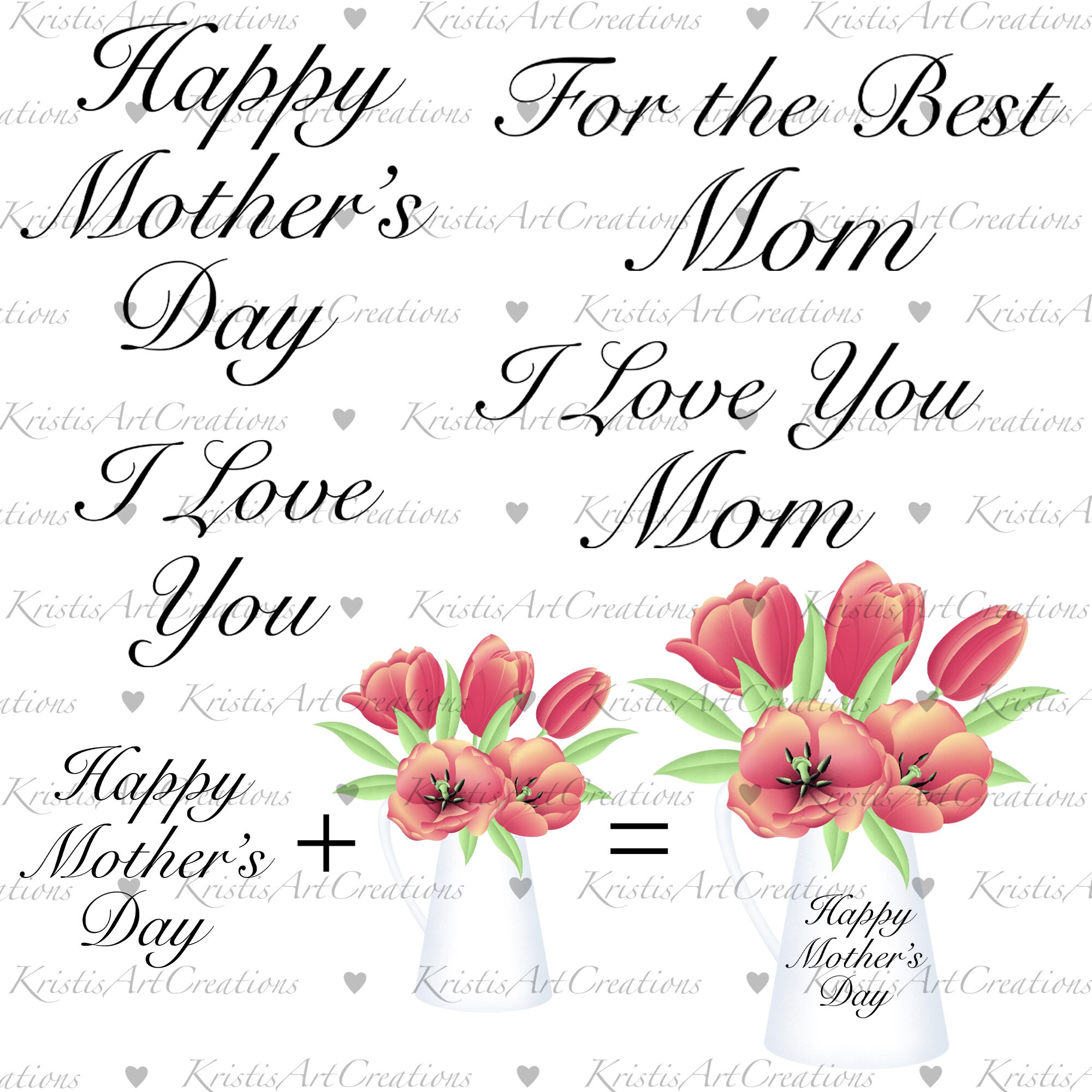 Tulips Clipart, Mother's Day Clipart, Floral Clipart, Flowers Clipart ...