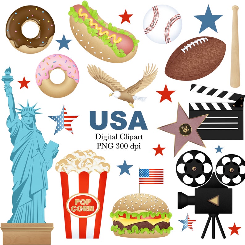 USA Clipart, 4th of July Clipart, America Clipart, American Flag ...