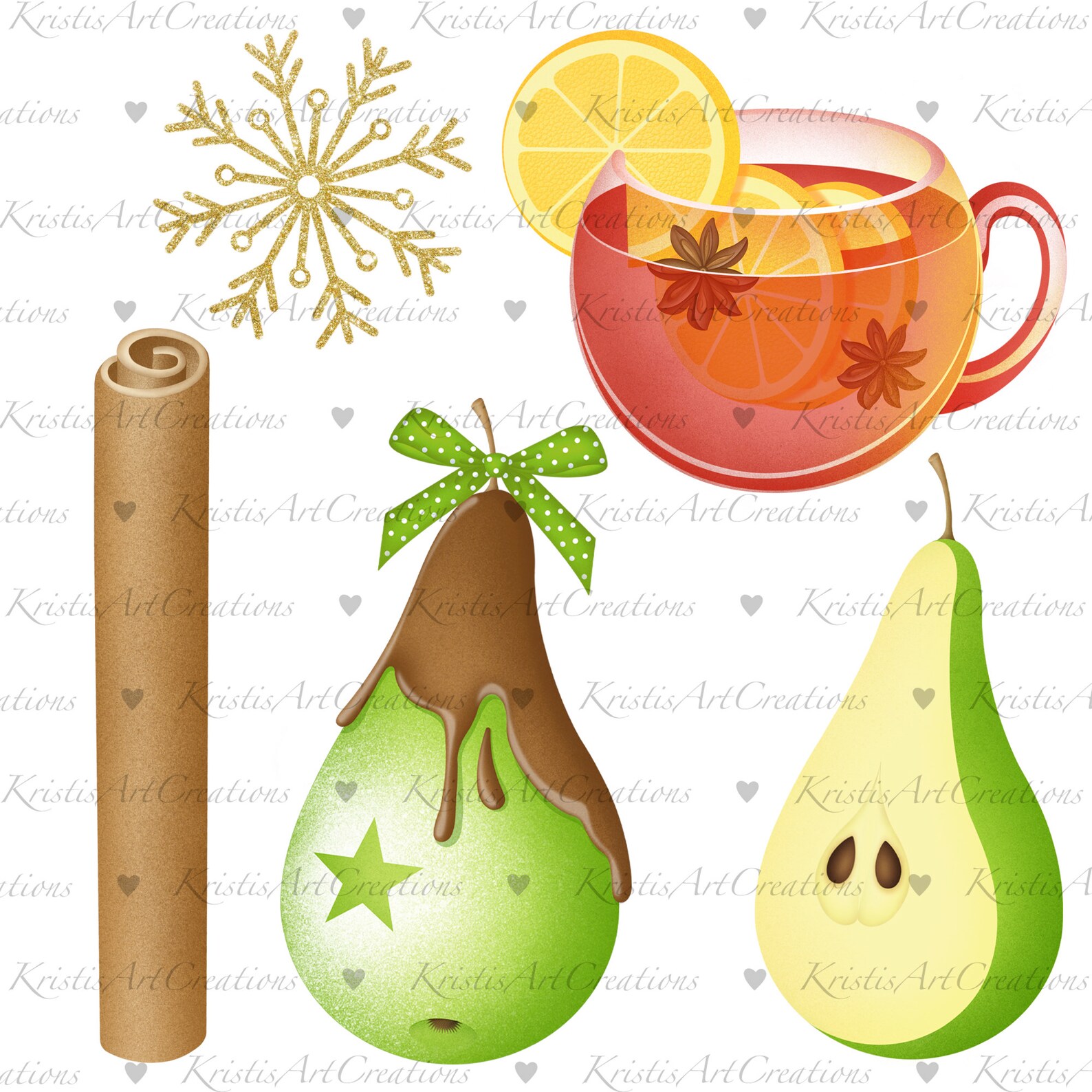 Winter Food Clipart, Winter Clipart, Winter Digital Clipart, Christmas ...