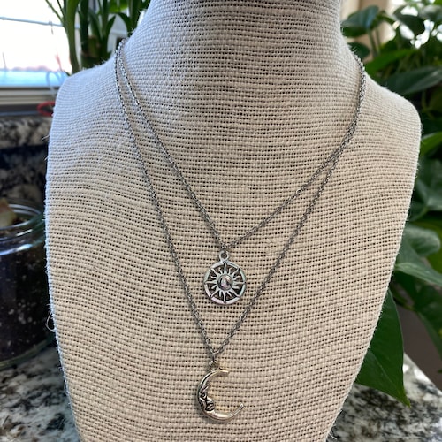 Sun and Moon Locket Sun and Moon Necklace Sun and Moon Gift - Etsy