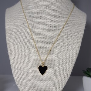 Black Heart Pendant Necklace - Etsy