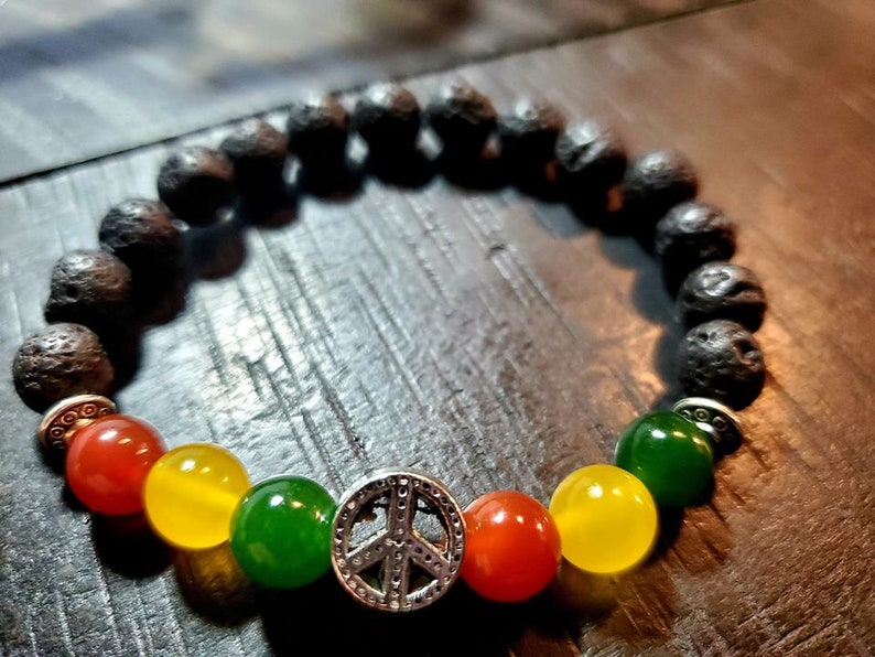 Rasta Beaded Bracelet - Etsy