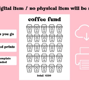 Coffee Fund Printable Challenge, Savings Challenge Printable, Fun ...