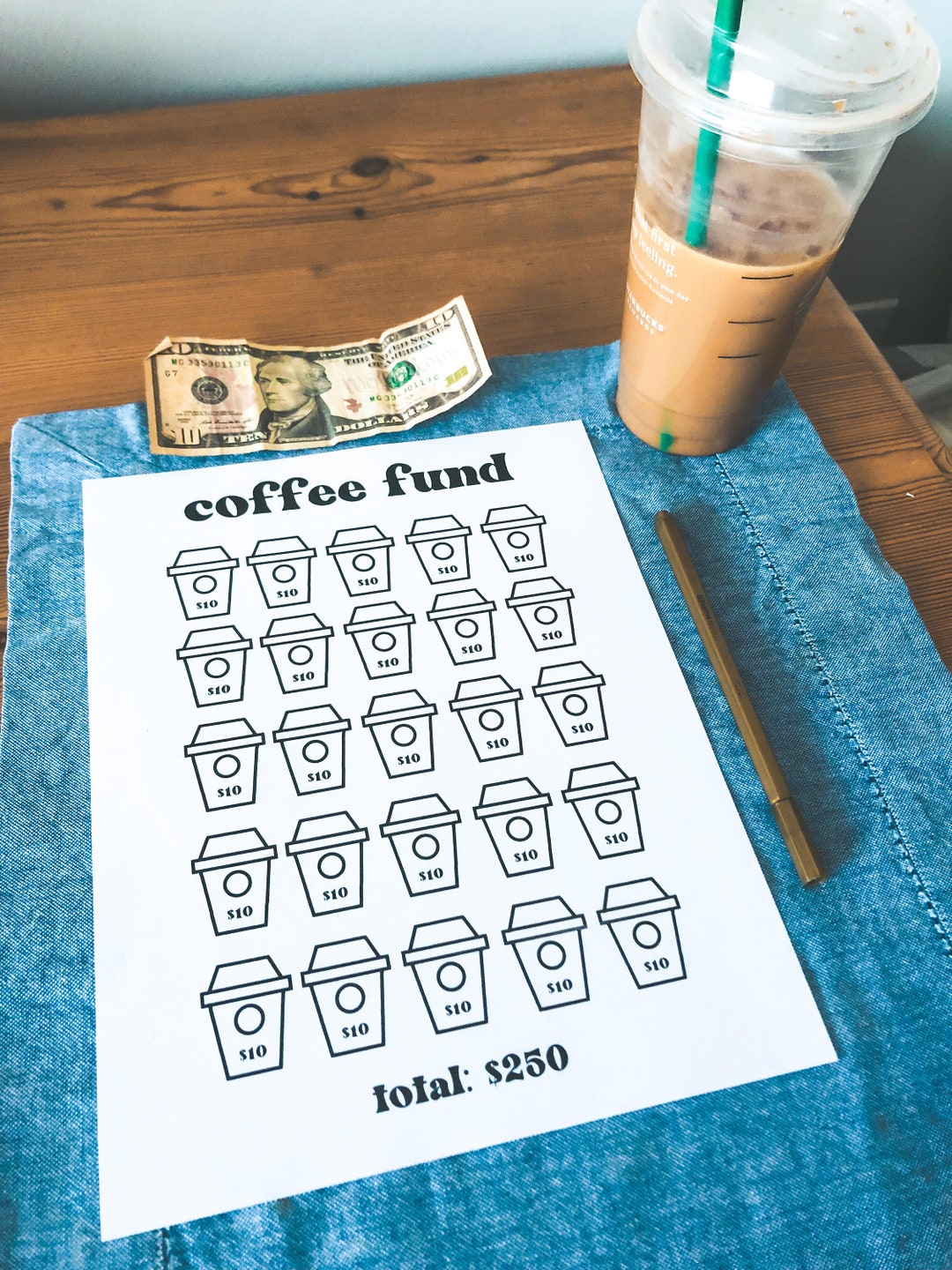 Coffee Fund Printable Challenge, Savings Challenge Printable, Fun ...
