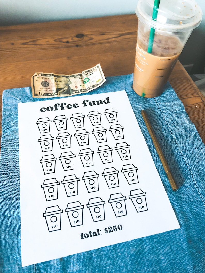 Coffee Fund Printable Challenge, Savings Challenge Printable, Fun ...