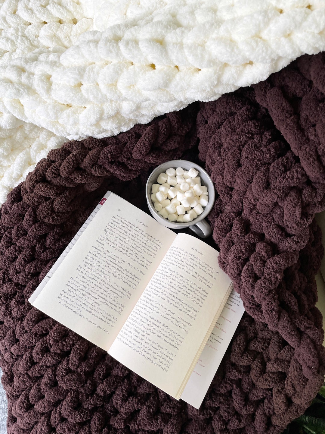Brown Throw Blanket for Couch Chunky Knit Blanket for - Etsy