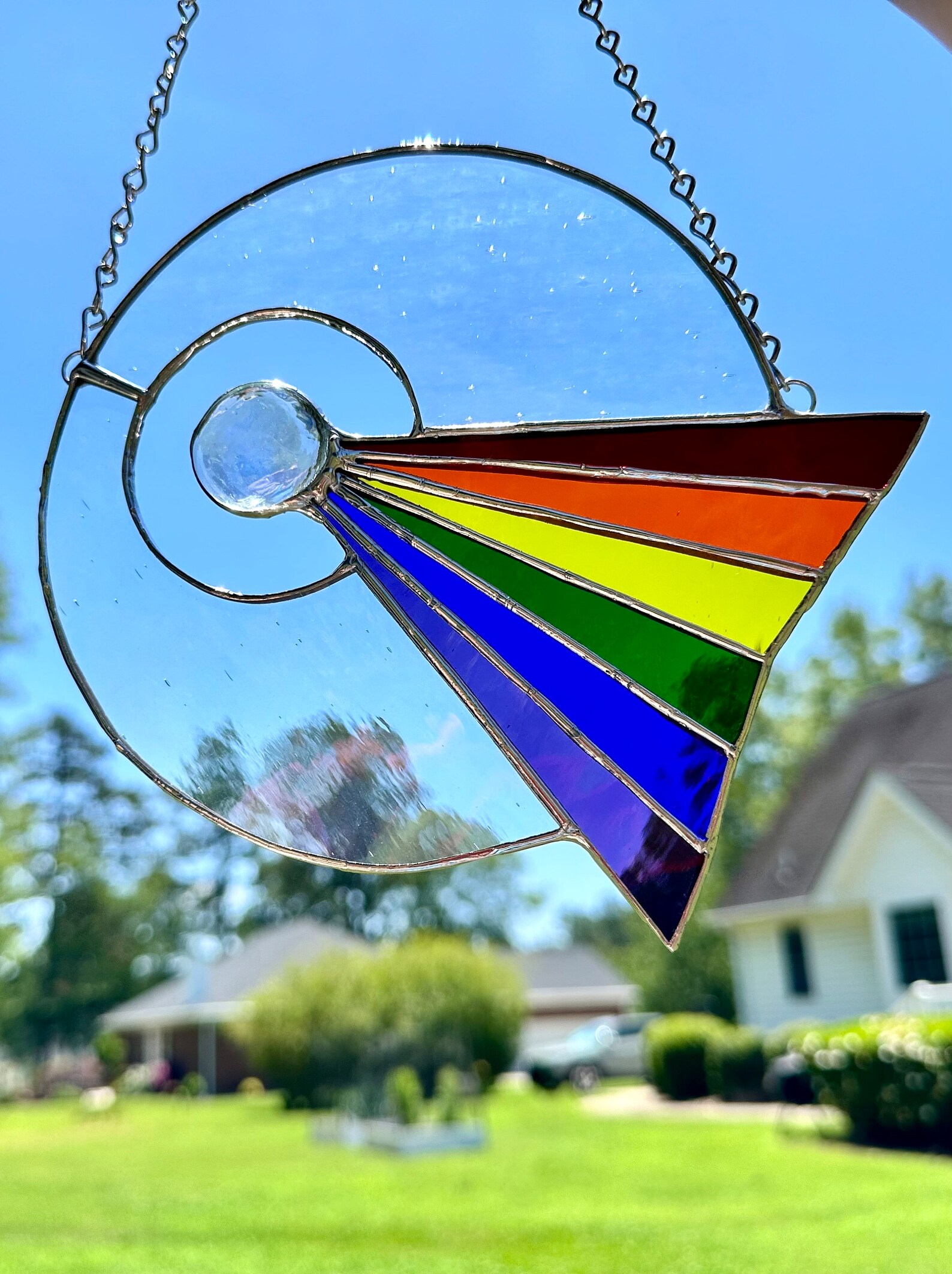 Pride Rainbow All About the Diversity Stained Glass Ornament or ...