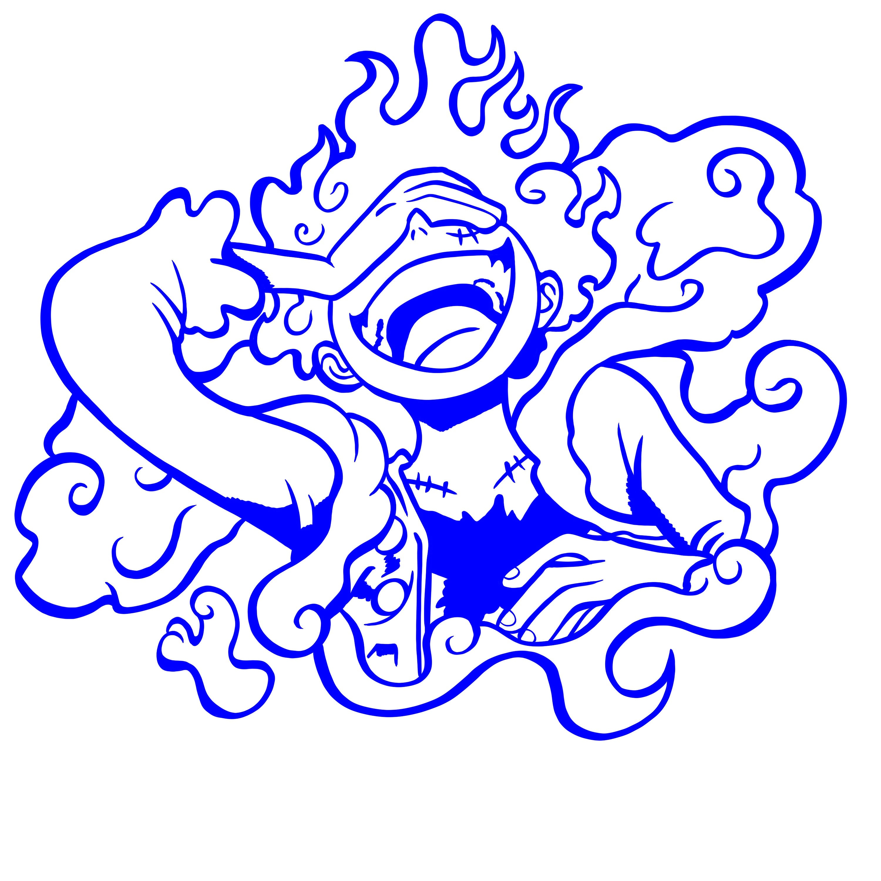 Gear 5 Luffy Vinyl Decal: One Piece Anime Sticker, Monkey D. Luffy ...