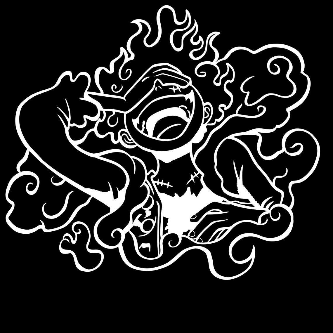 Gear 5 Luffy Vinyl Decal: One Piece Anime Sticker, Monkey D. Luffy ...