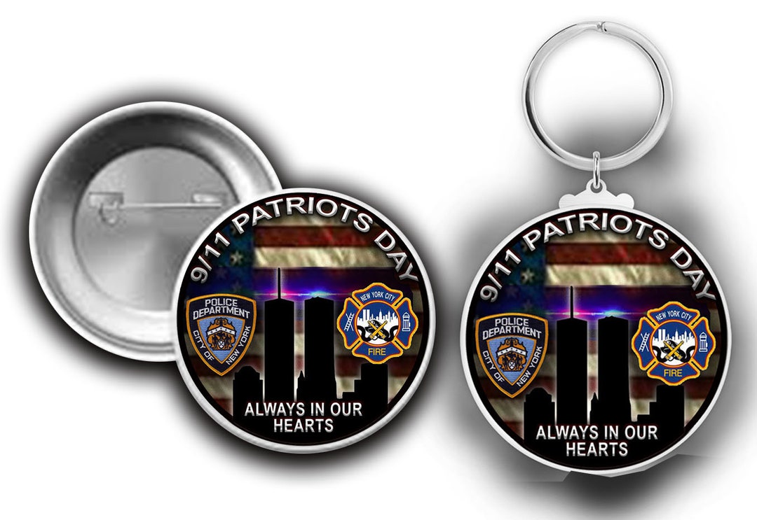 Set of 3 - 911 Patriot Day Tribute 2.25" Pinback Button Keyholder Sets ...