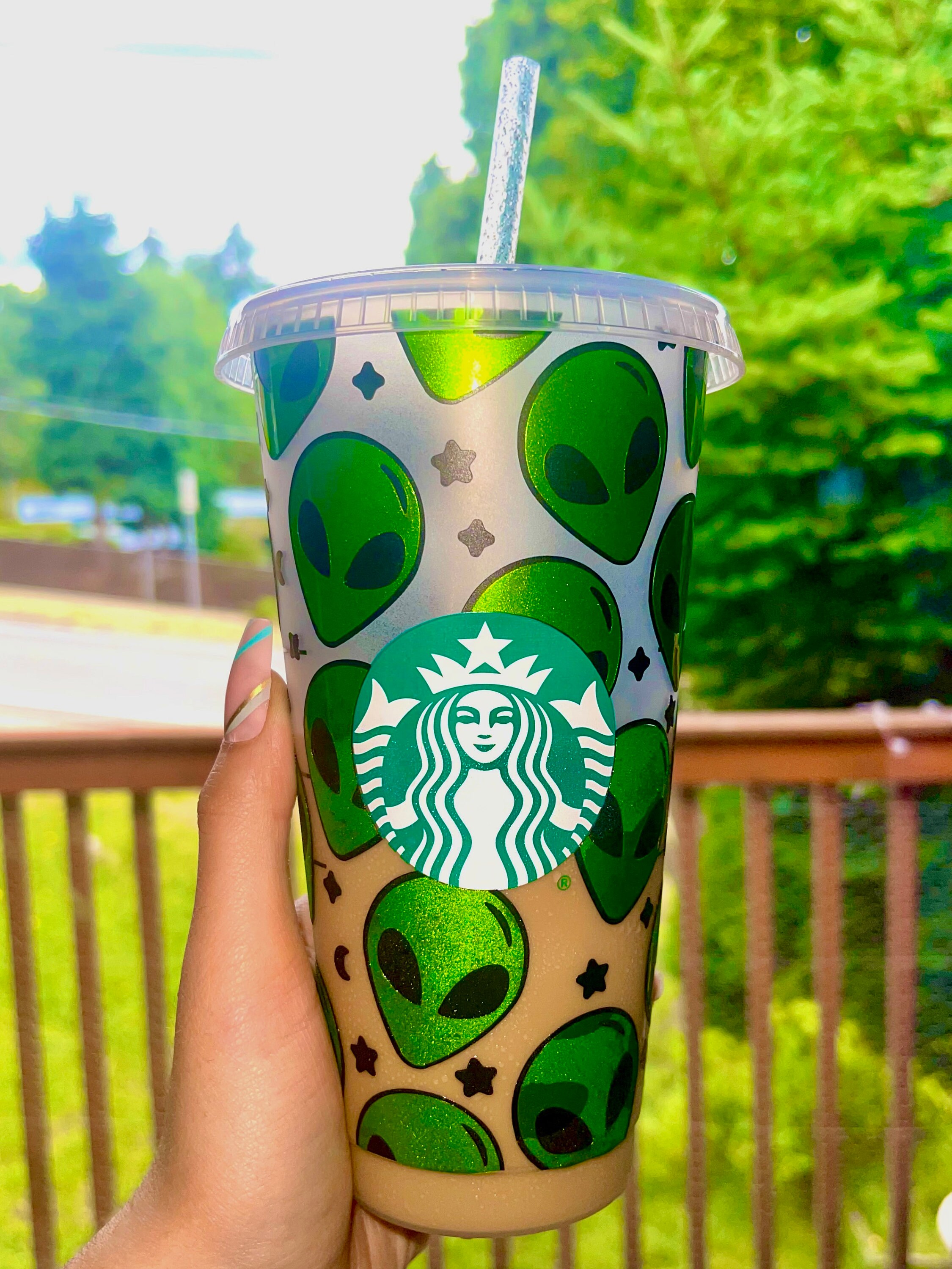 Alien Face Starbucks Cold Cup Starbucks 24oz Tumbler - Etsy