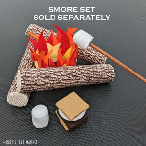 Campfire Pretend Play Set for Kids With 3 Durable Fabric Logs and a ...