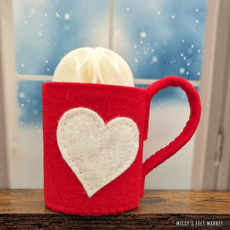 Red Heart Mugs - Etsy