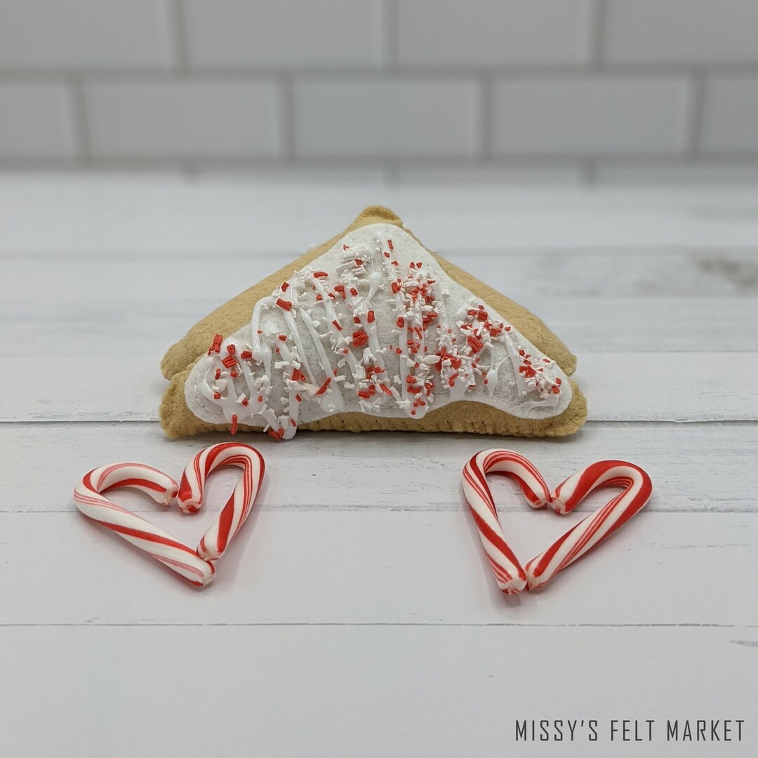 Peppermint Scones Felt Food With White Chocolate Drizzle and Fake Candy ...