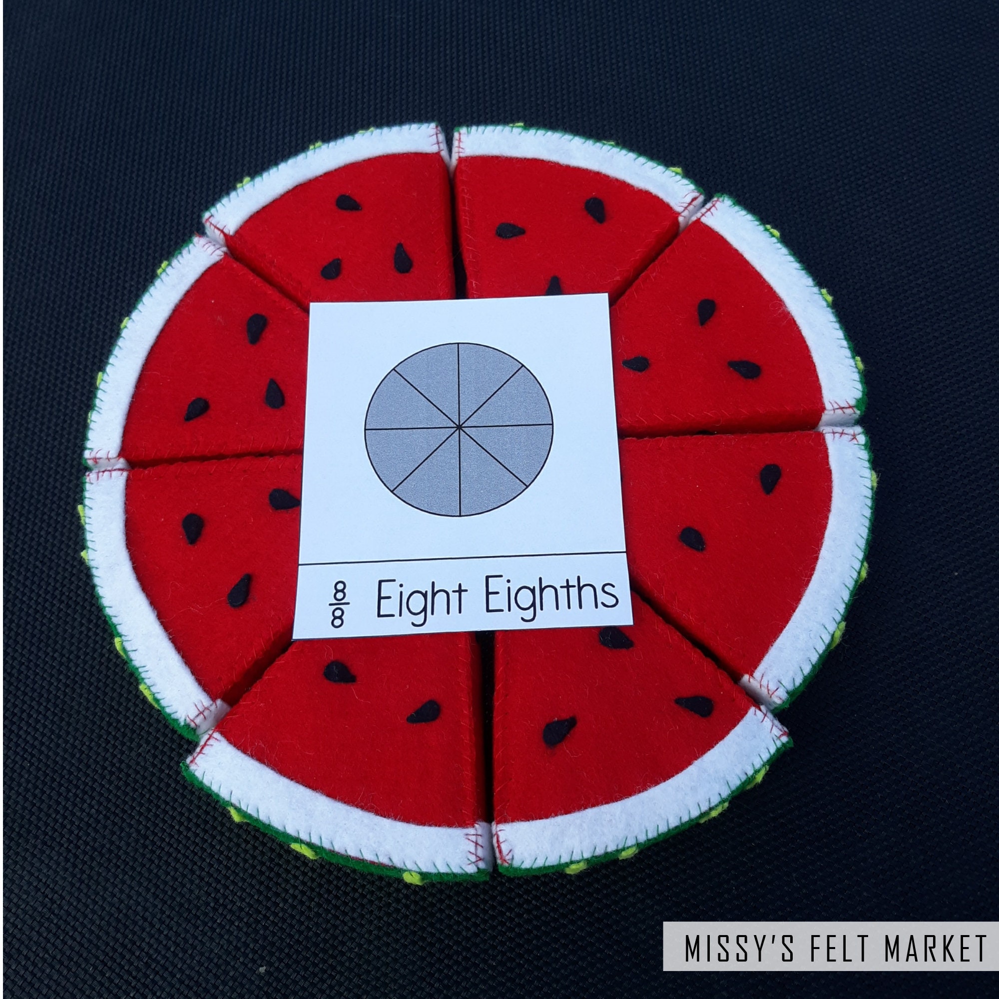 Watermelon Fractions Set with Free Montessori 3-Part Cards | Etsy