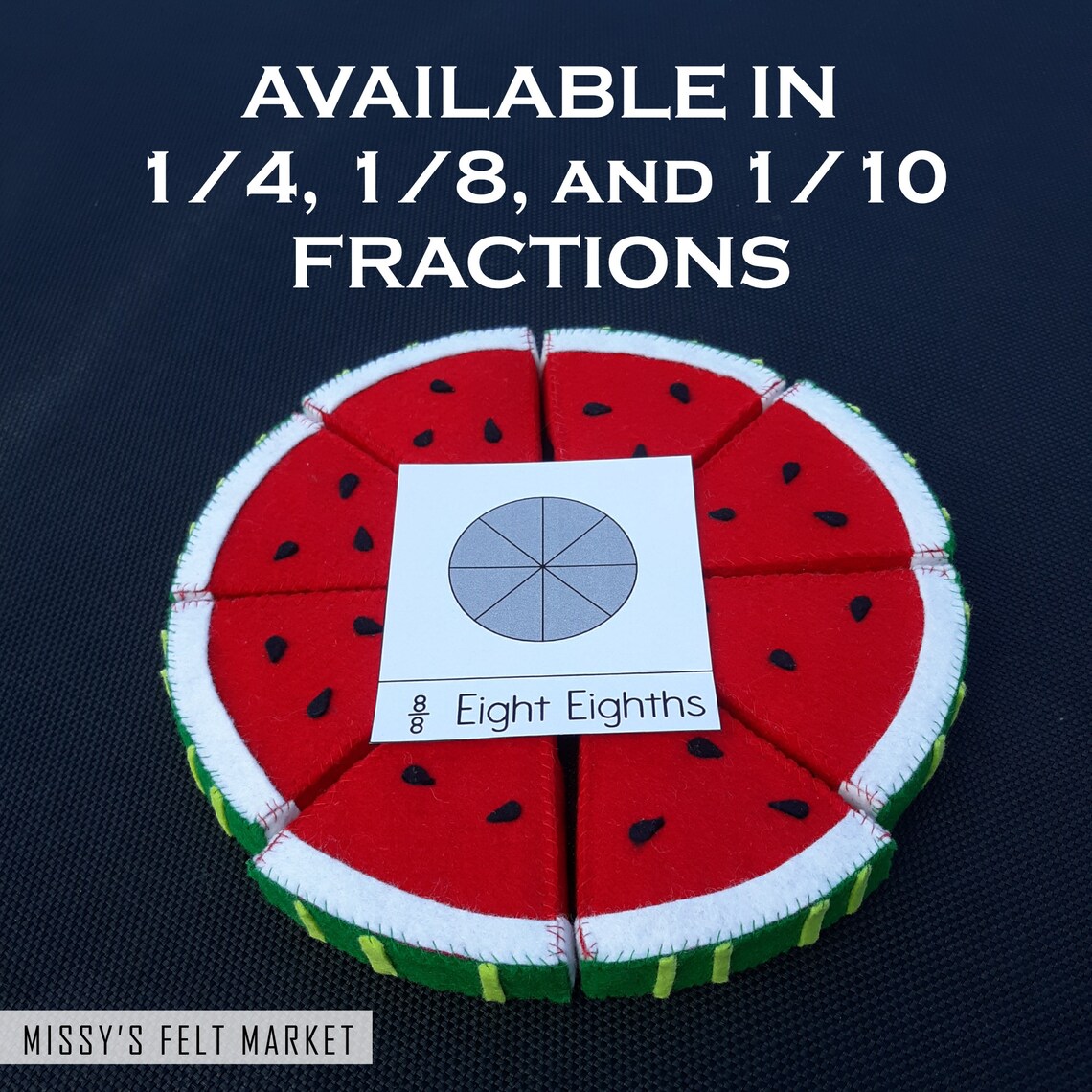 Watermelon Fractions Set with Free Montessori 3-Part Cards | Etsy