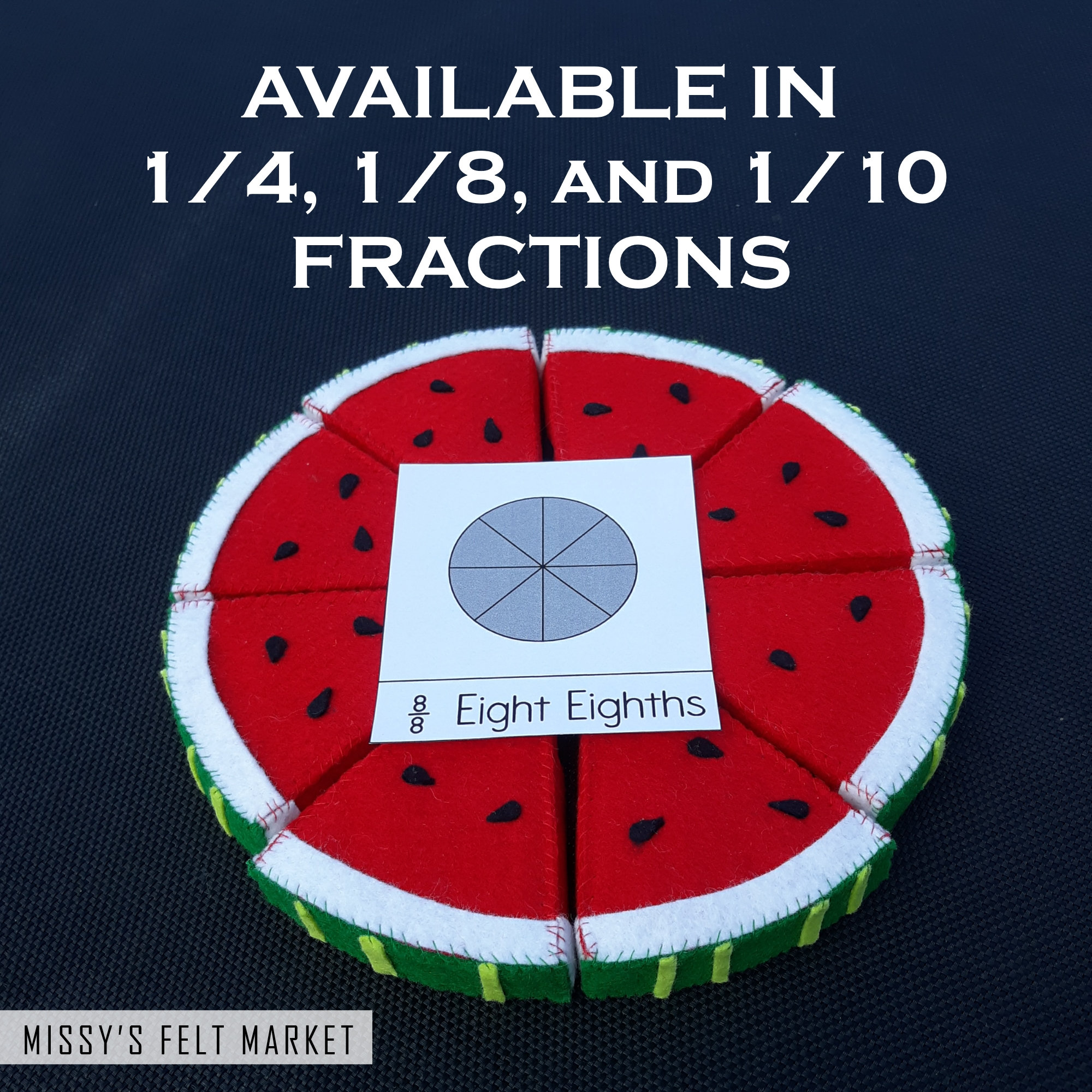 Watermelon Fractions Set with Free Montessori 3-Part Cards | Etsy