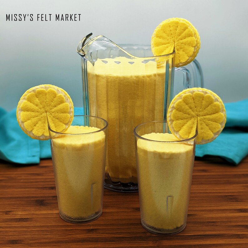 Lemonade Play Set for Pretend Play 1 Pitcher of Felt Drink | Etsy