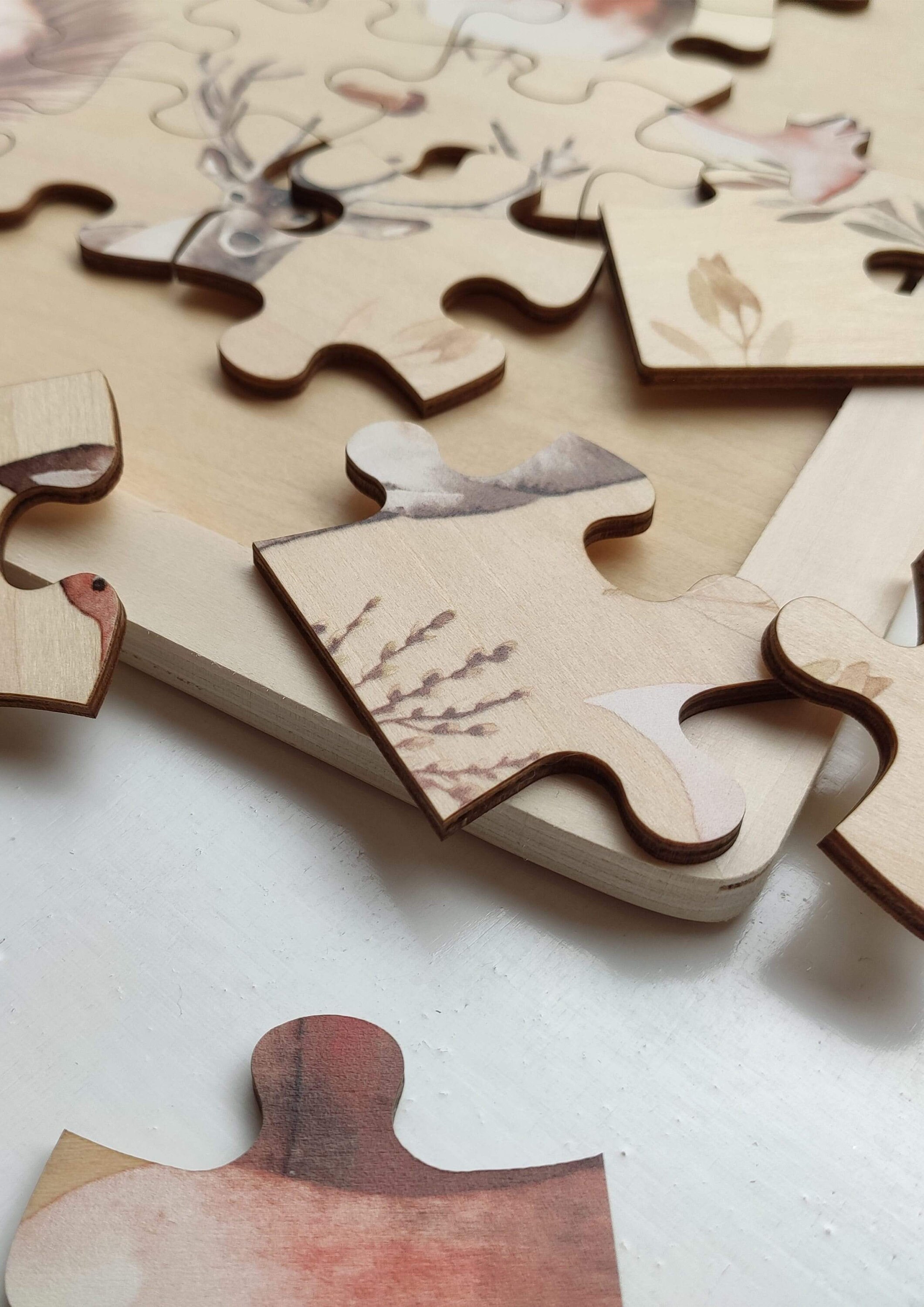 Wooden puzzle forest made of sustainable wood | Etsy