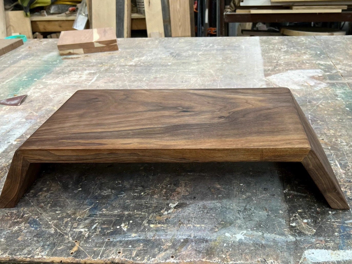Solid Walnut Monitor Stand With Storage Underneath - Etsy