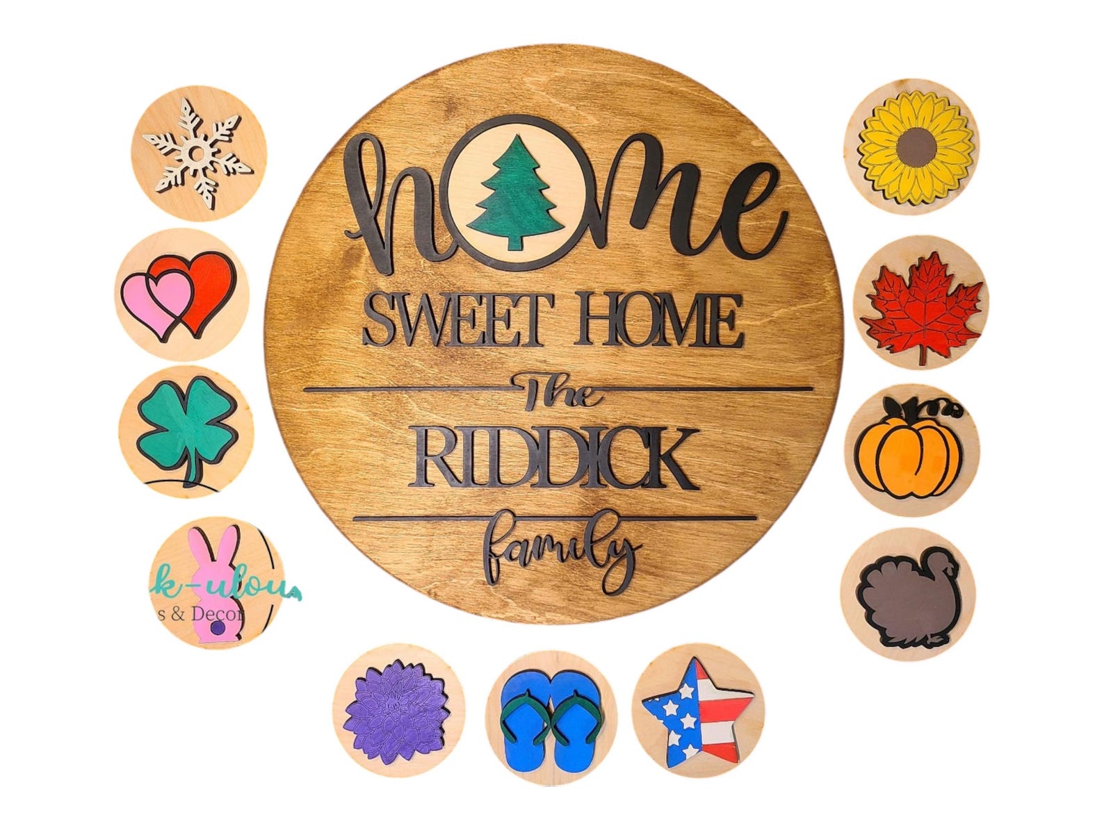Welcome Sign With Interchangeable Seasonal Art - Etsy