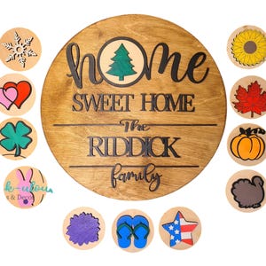 Welcome Sign With Interchangeable Seasonal Art - Etsy