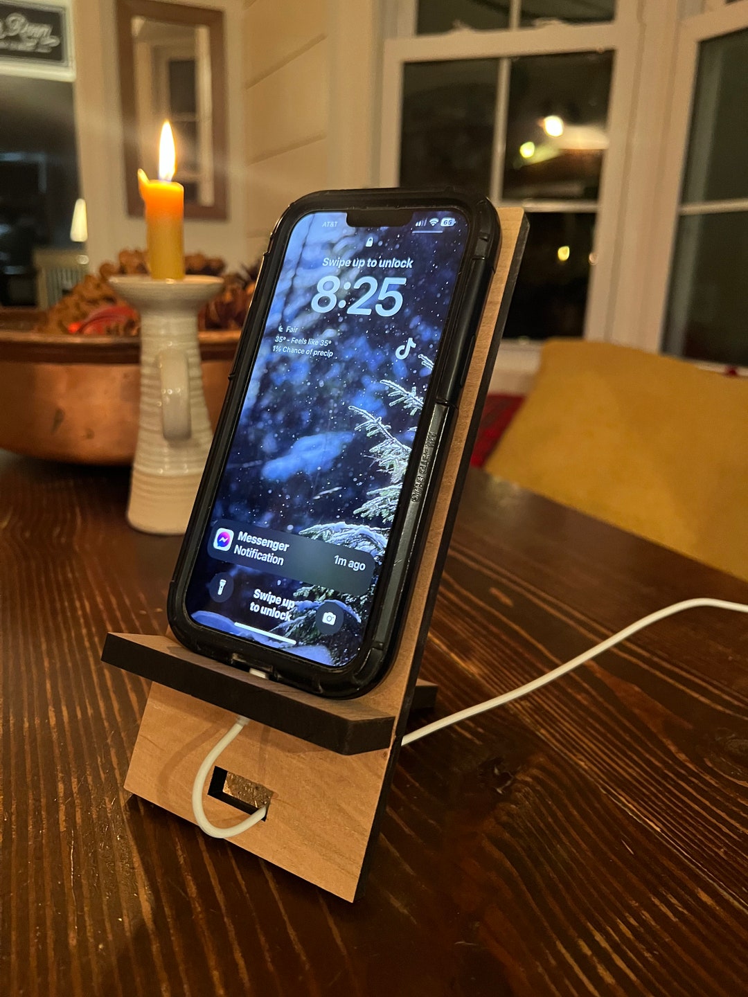 Solid Wood Cherry, and Walnut Phone Stand - Etsy
