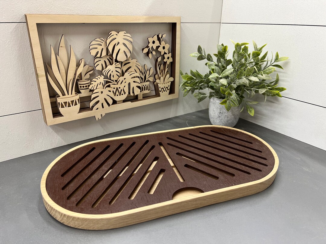 Wooden White Oak and Walnut French Bread Crumb Tray, Cutting Board ...