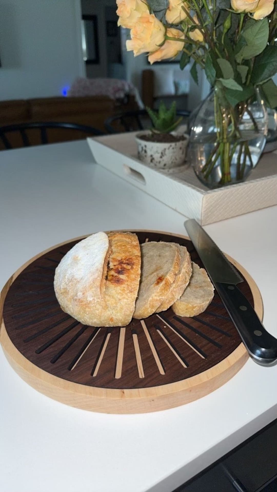 White Oak and Walnut Bread and Crumb Cutting Board, Sourdough Loaf and ...