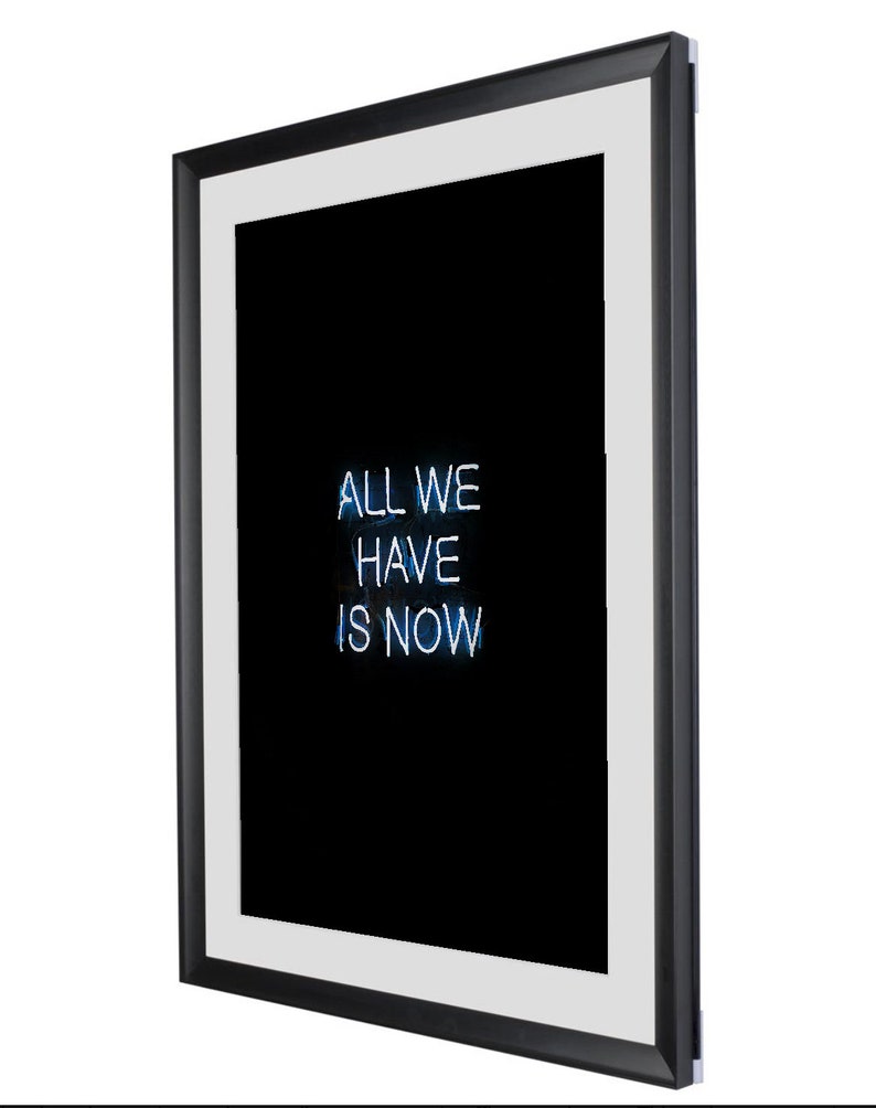 Neon Blue Sign all We Have is Now Quote Text Fine - Etsy