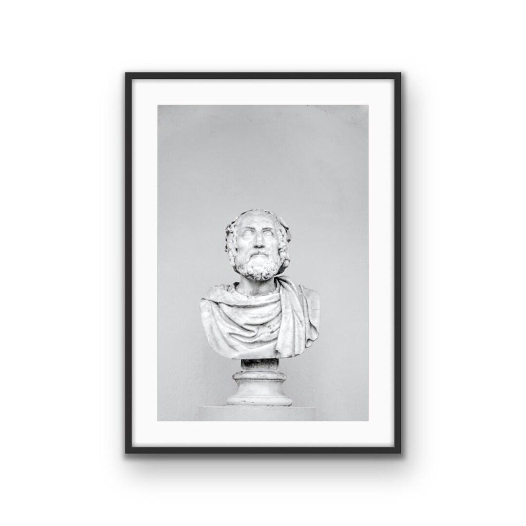 Roman Bust Sculpture Fine Art Print | Portrait of Roman or Greek Statue ...