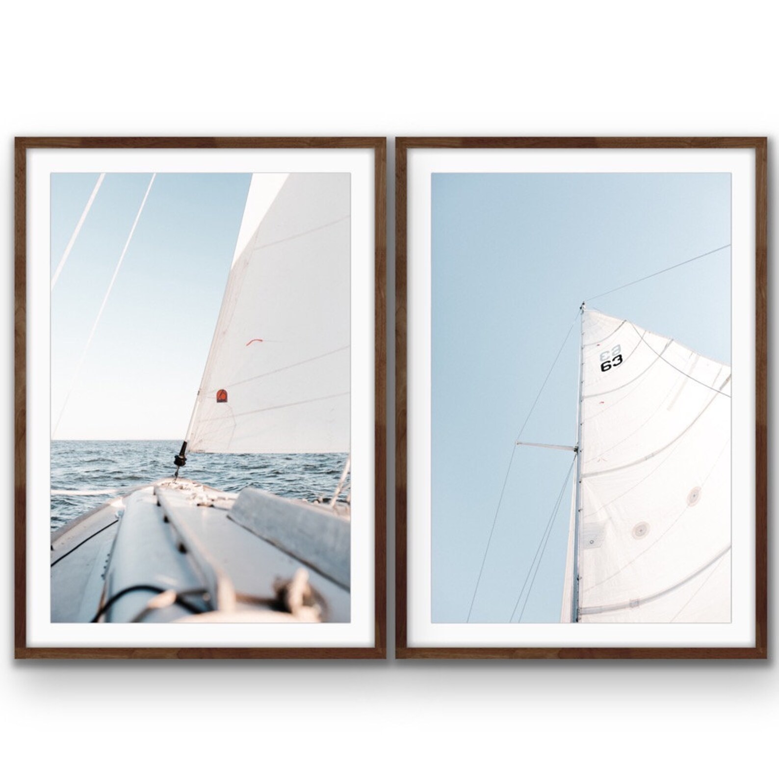 Nautical Art Set | Sailboat Full Sail Fine Art Prints | Printable Wall ...