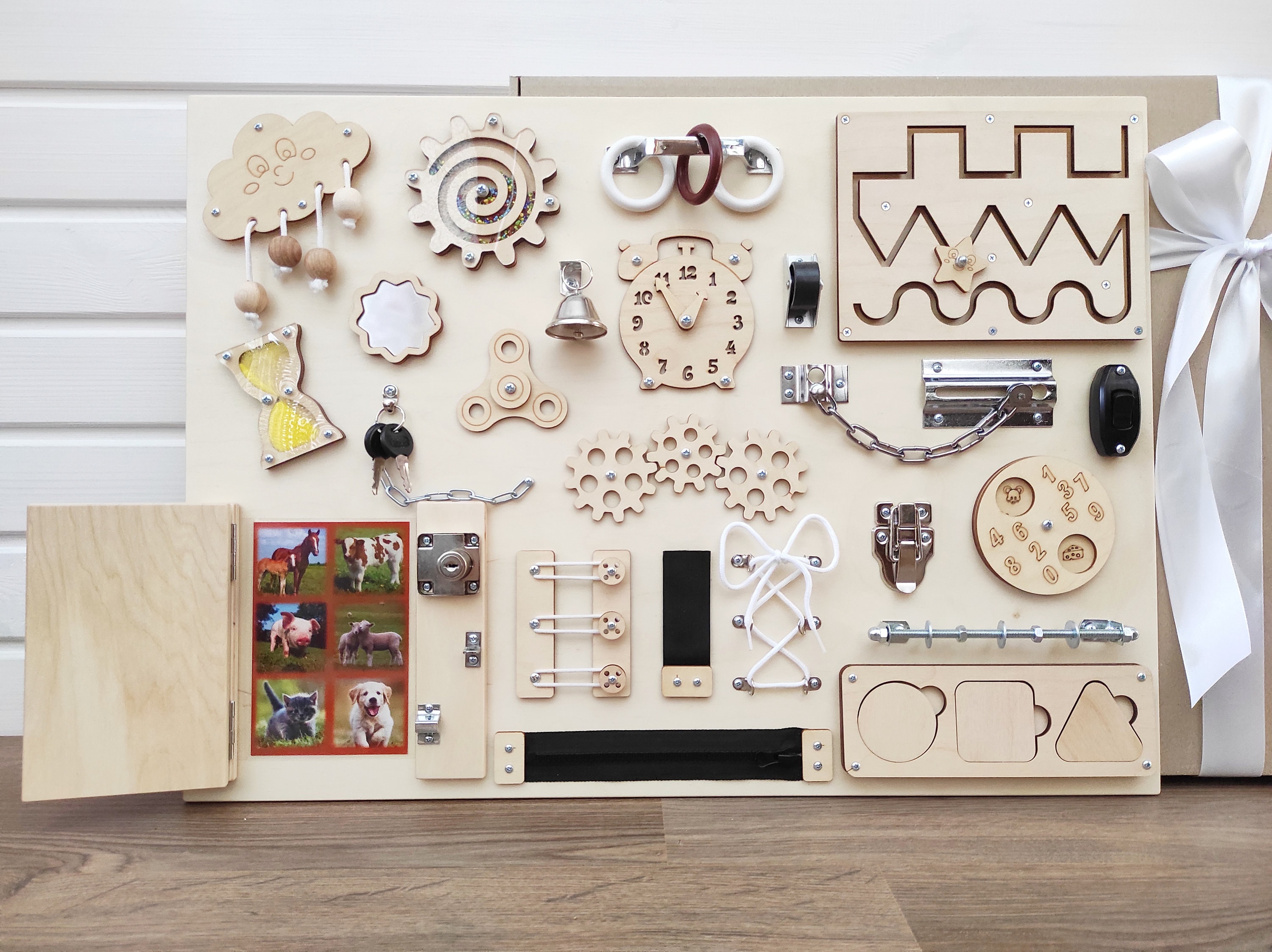 Toddler busy board large Montessori activity board sensory | Etsy