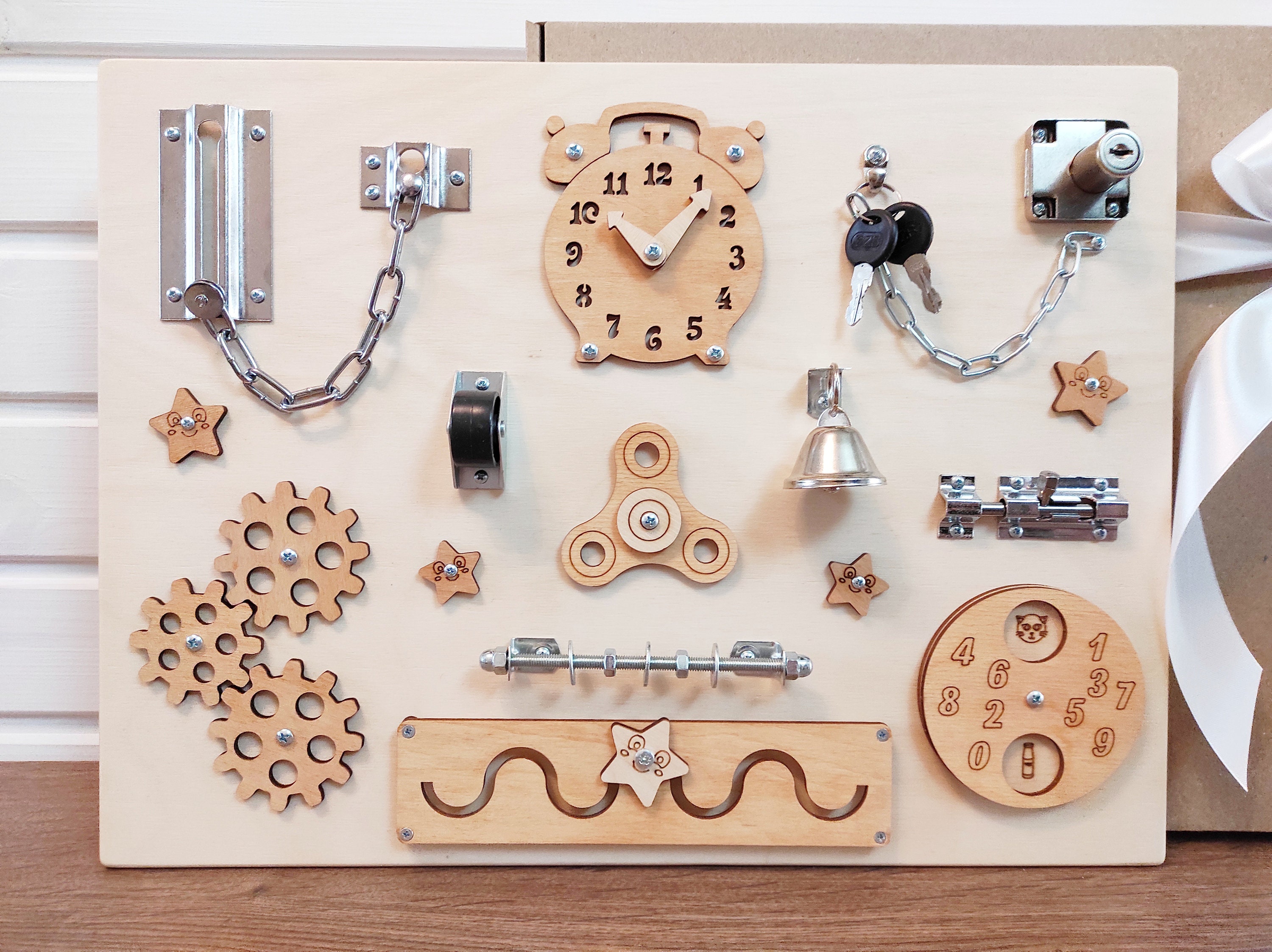 Busy board toddler Montessori activity board sensory board | Etsy