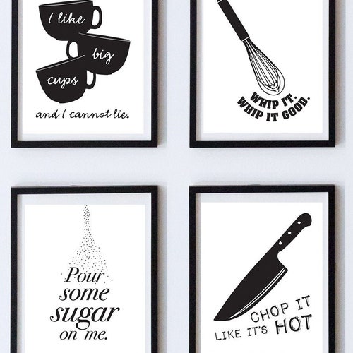 Funny Kitchen Prints Kitchen Art Kitchen Wall Decor Set of - Etsy