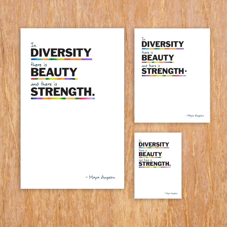 Maya Angelou Quote, Printable Wall Decor, Diversity, Typographic Wall ...