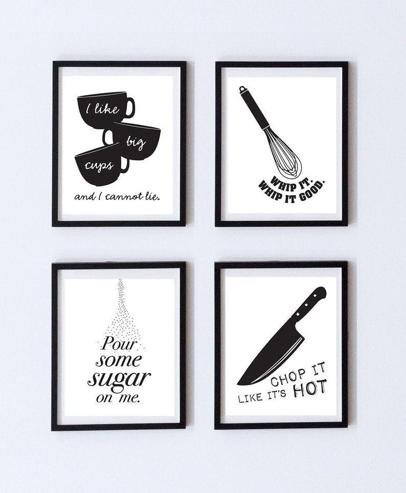 Funny Kitchen Prints, Kitchen Art, Kitchen Wall Decor, Set of 4 - Etsy