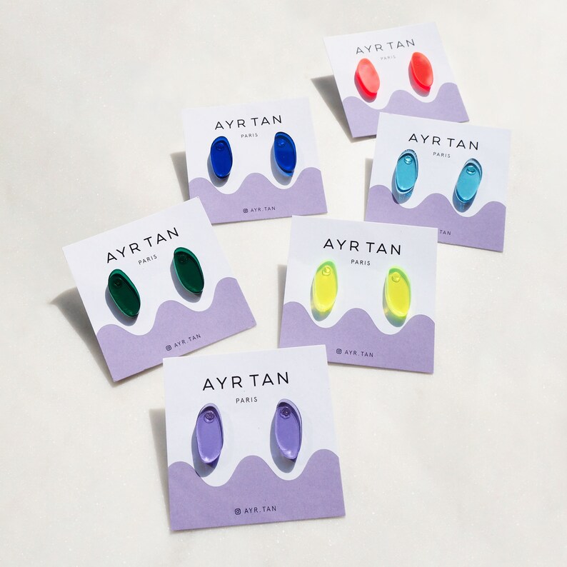 Alas Mini Studs Recycled Acrylic Plastic Eco-friendly | Etsy