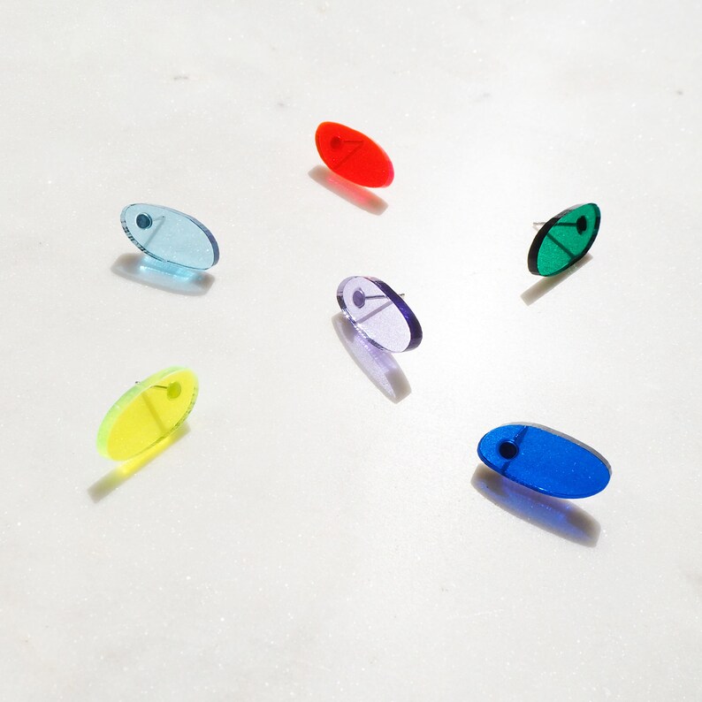 Alas Mini Studs Recycled Acrylic Plastic Eco-friendly | Etsy