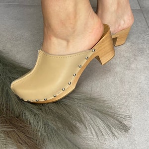 Elegant and Fashionable Women's High-heeled Clogs Handmade - Etsy