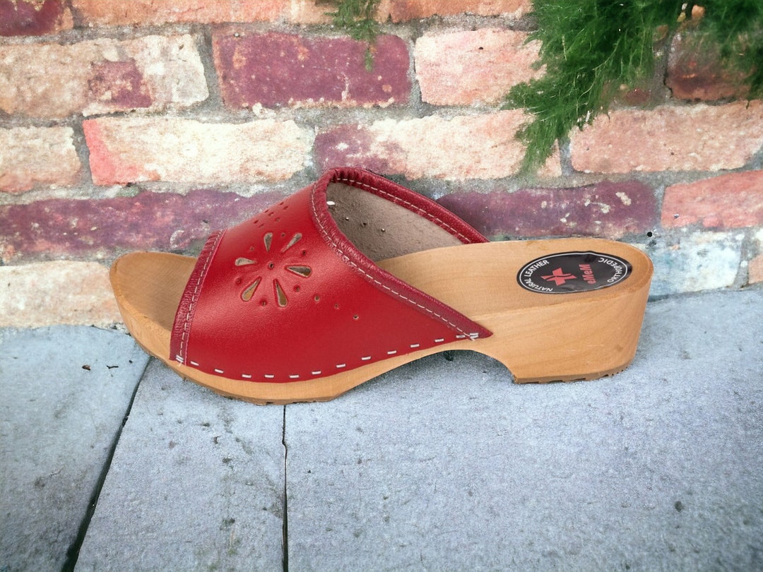 Beautiful Wooden Clogs Handmade Open Toe Clogs Cute and Stylish Women's ...