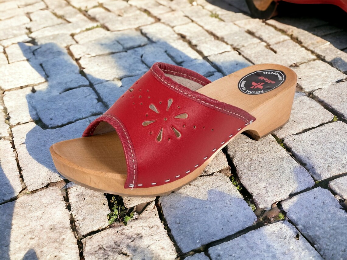 Beautiful Wooden Clogs Handmade Open Toe Clogs Cute and Stylish Women's ...