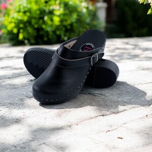 White Leather Wooden Clogs for Men - Comfortable Handmade Swedish-style ...