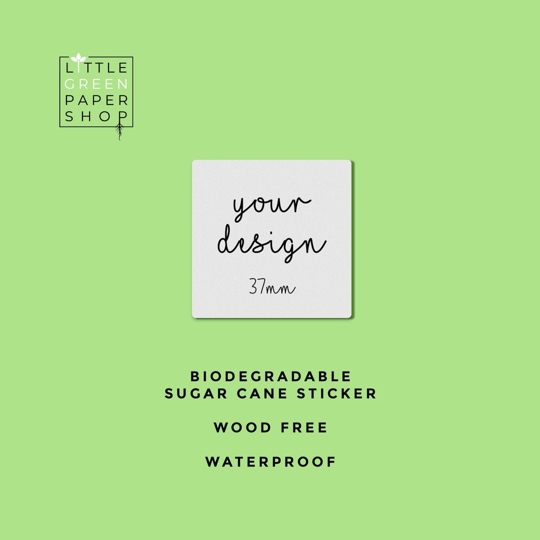 Biodegradable STICKERS, Eco-friendly LABELS, Custom Square Waterproof ...