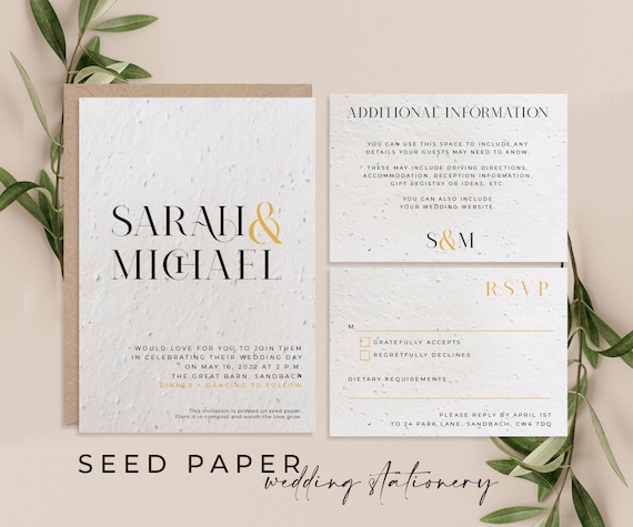 Plantable SEED PAPER Eco-friendly Sustainable Biodegradable | Etsy