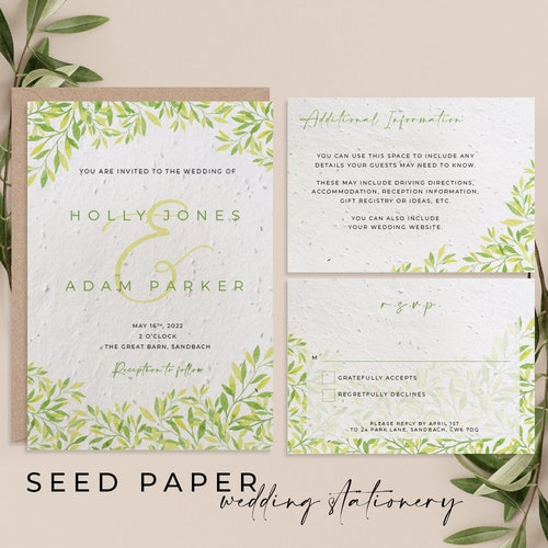 Plantable SEED PAPER Eco-friendly Sustainable Biodegradable - Etsy