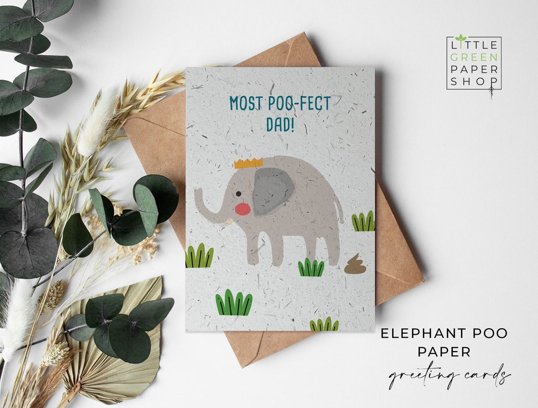 Plantable Elephant Poo Paper Cards A6 - Father's Day Greeting ,eco ...