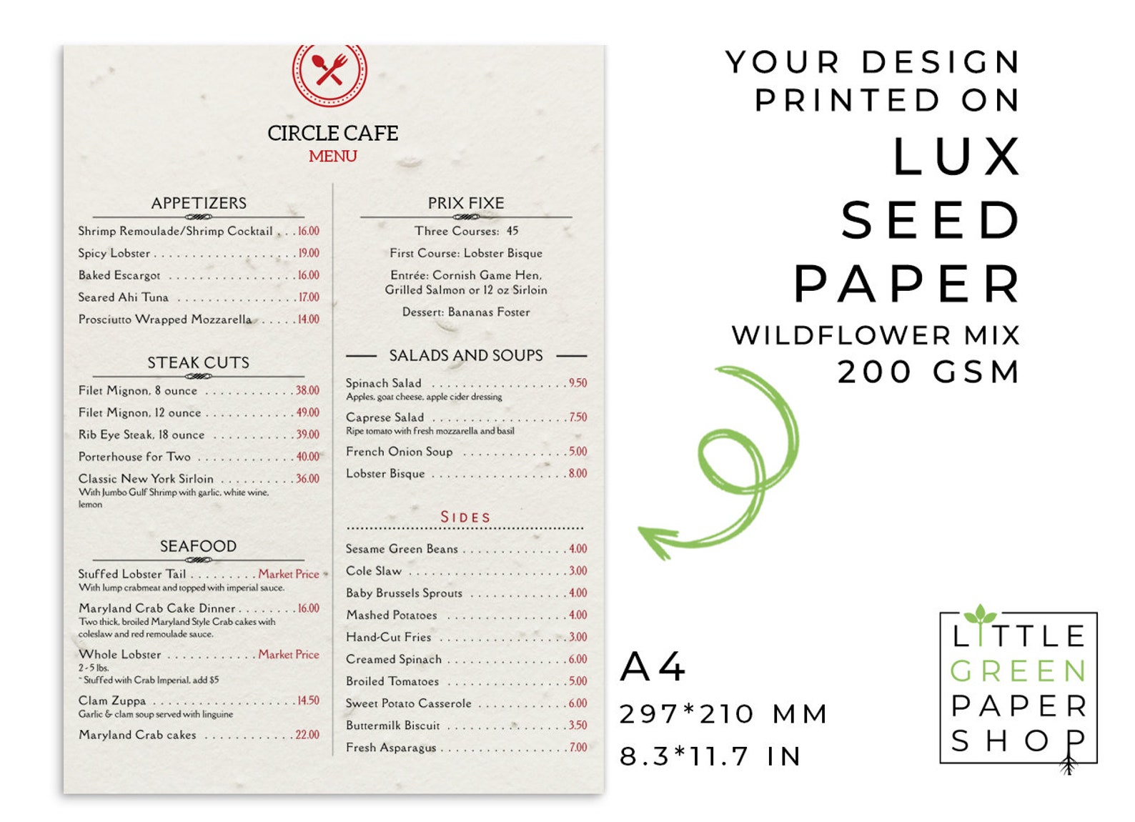 Plantable Seed Paper Marketing Material Flyer Print for Business - A4 ...