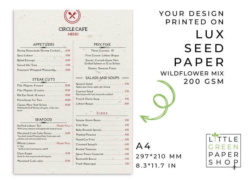 Plantable Seed Paper Marketing Material Flyer Print for Business - A4 ...